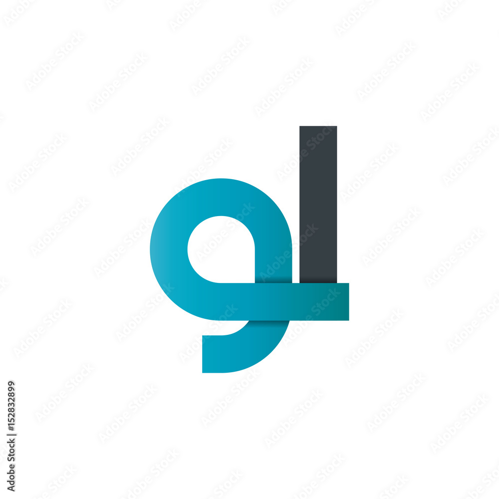 Initial Letter GL Rounded Lowercase Log Stock Vector | Adobe Stock