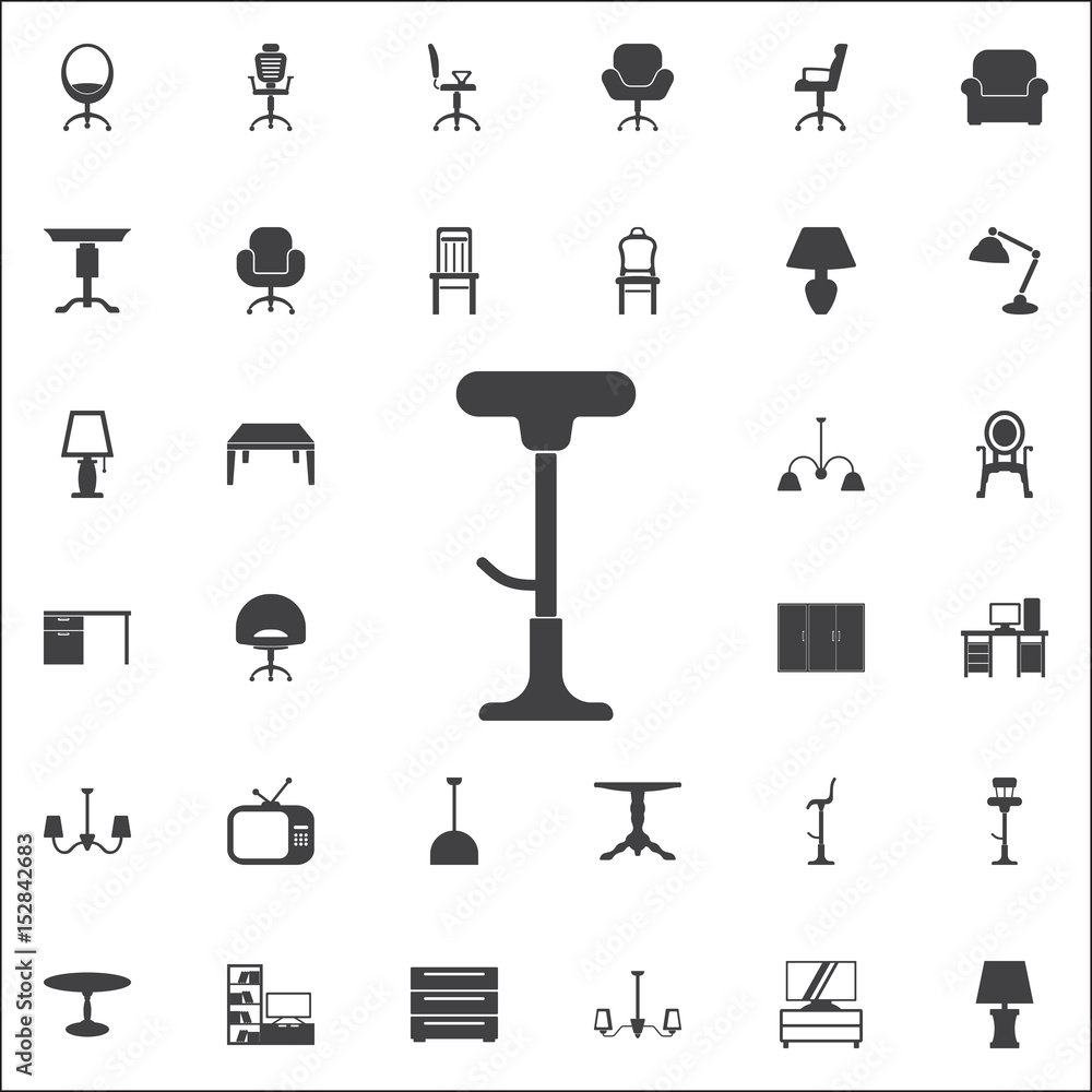 Bar chair icon Stock Vector | Adobe Stock
