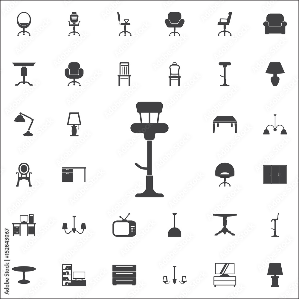 Bar chair icon Stock Vector | Adobe Stock