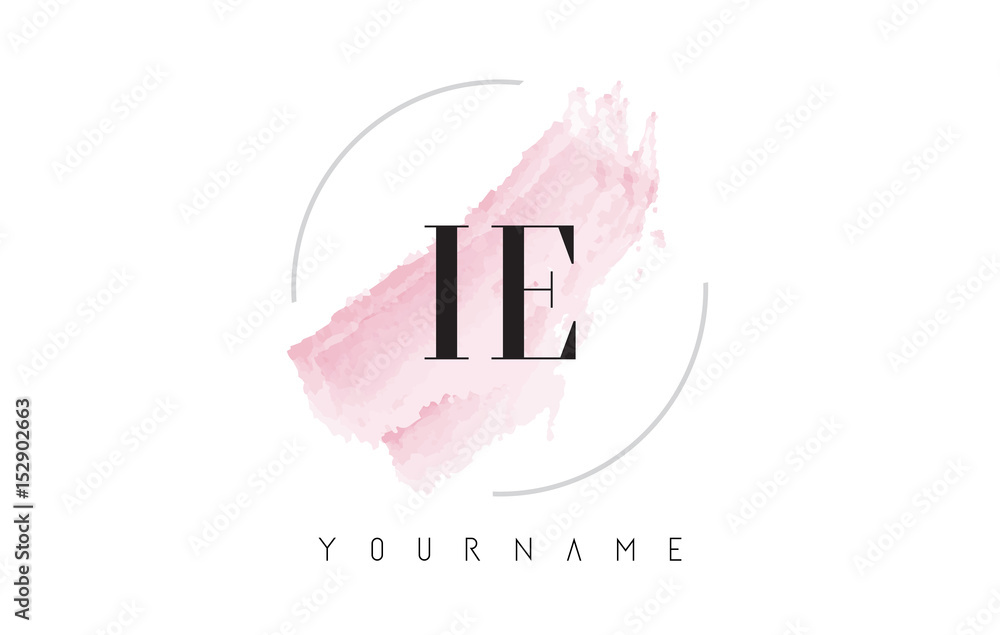 IE I E Watercolor Letter Logo Design with Circular Brush Pattern. Stock ...
