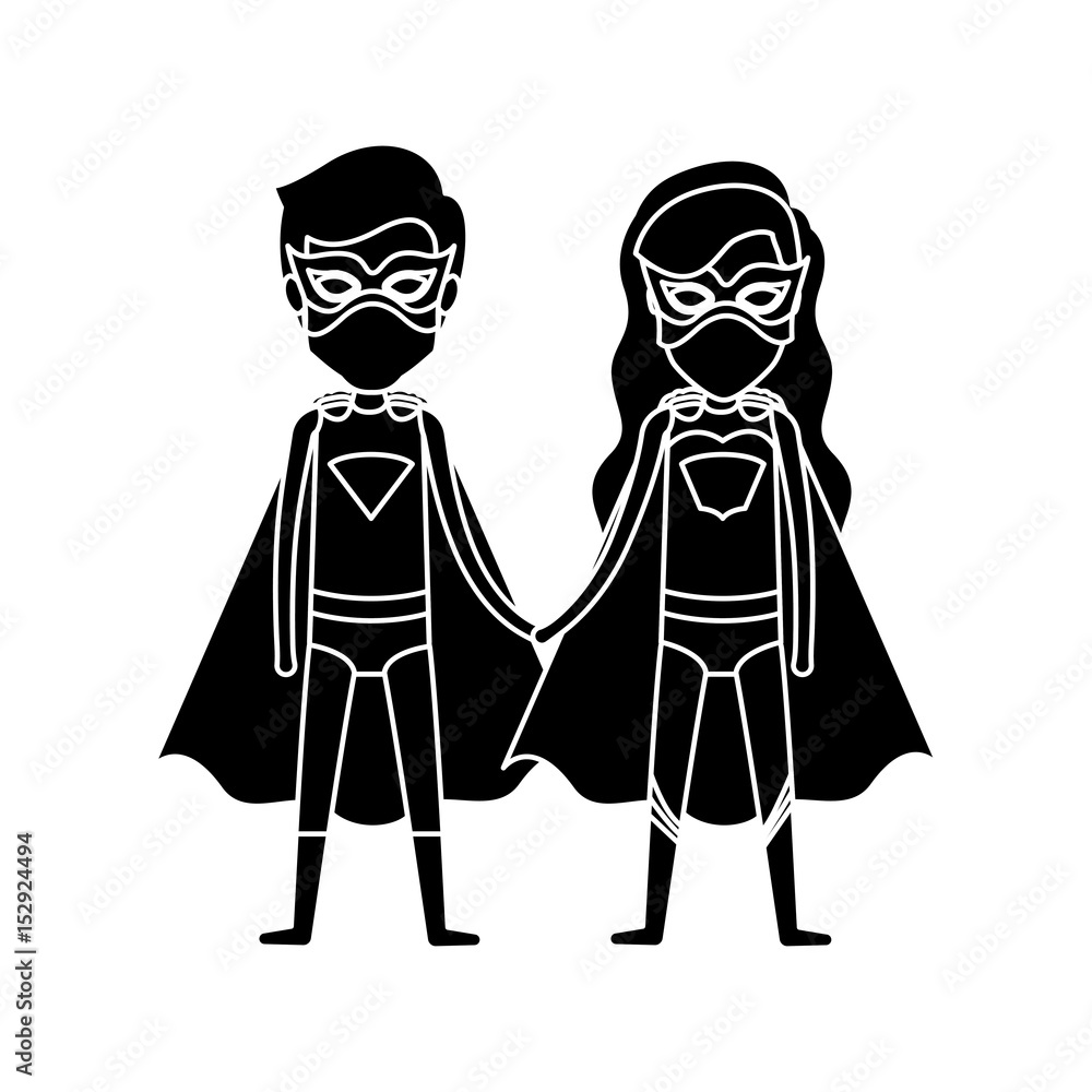 Superhero Couple Silhouette