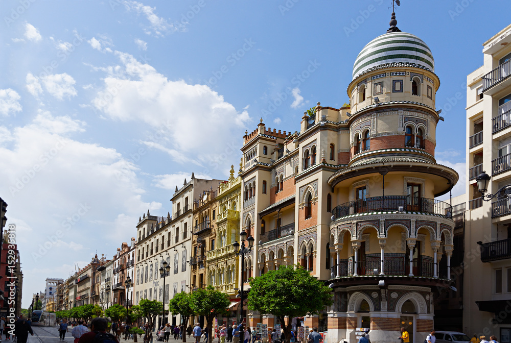 Historic buildings and monuments of Seville, Spain. Spanish ...