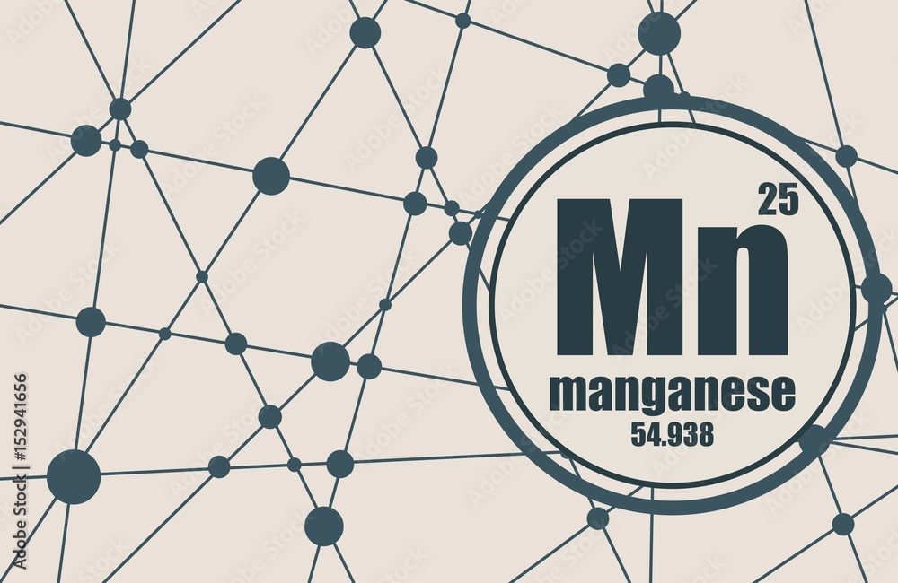 Manganese Chemical Element Sign With Atomic Number And Atomic Weight