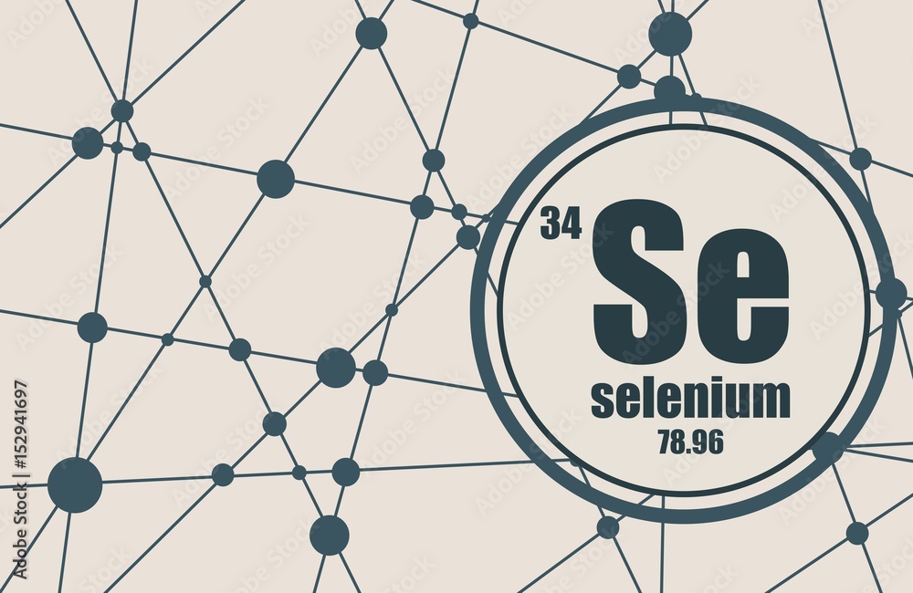 Selenium Chemical Element Sign With Atomic Number And Atomic Weight