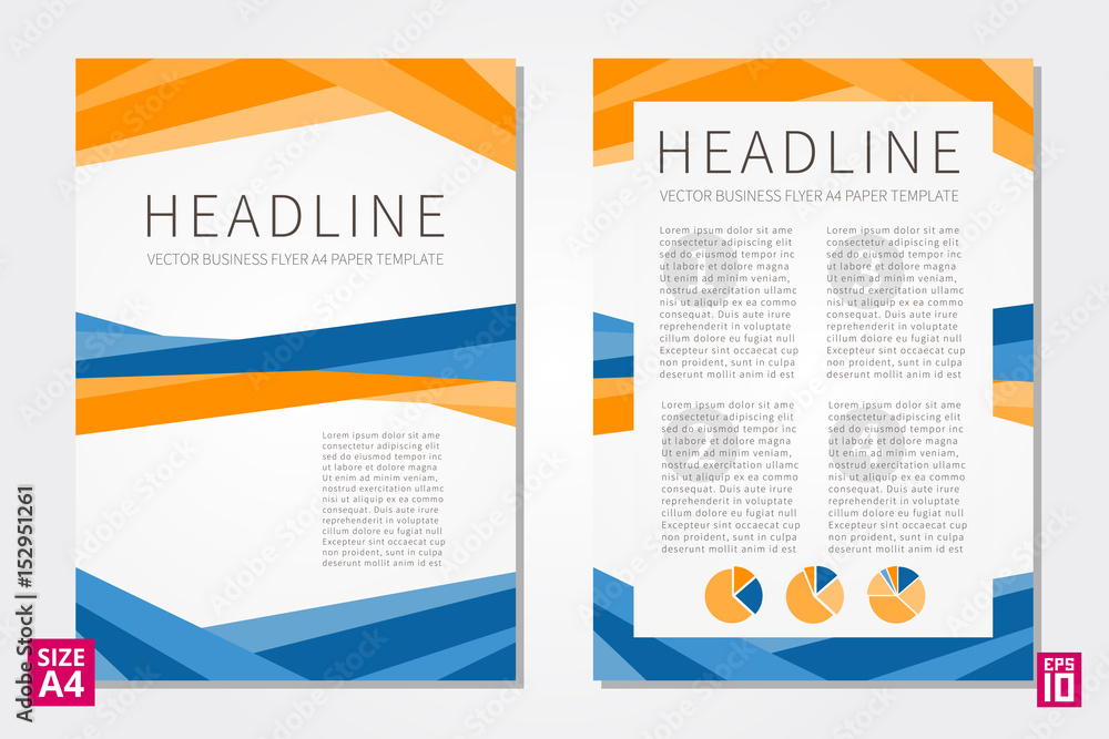 Vector flyer, poster, leaflet, annual report design template with ...