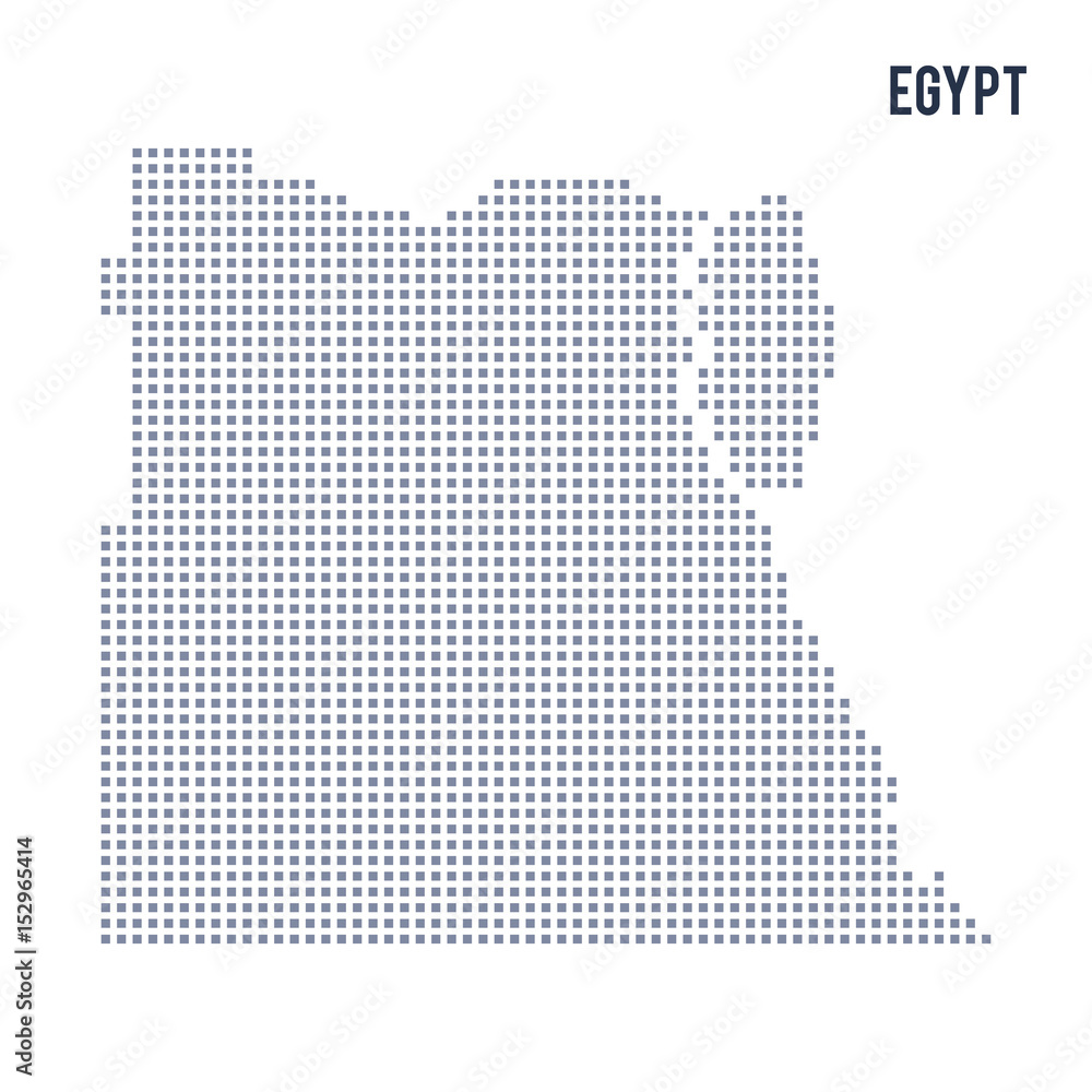 Vector pixel map of Egypt isolated on white background Stock Vector ...