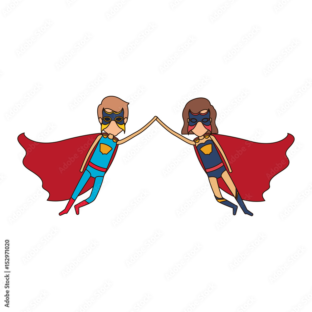 Superhero Couple Silhouette