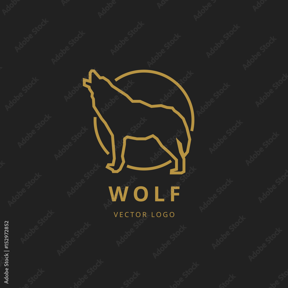 Wolf outline logo. Simple vector image Stock Vector | Adobe Stock