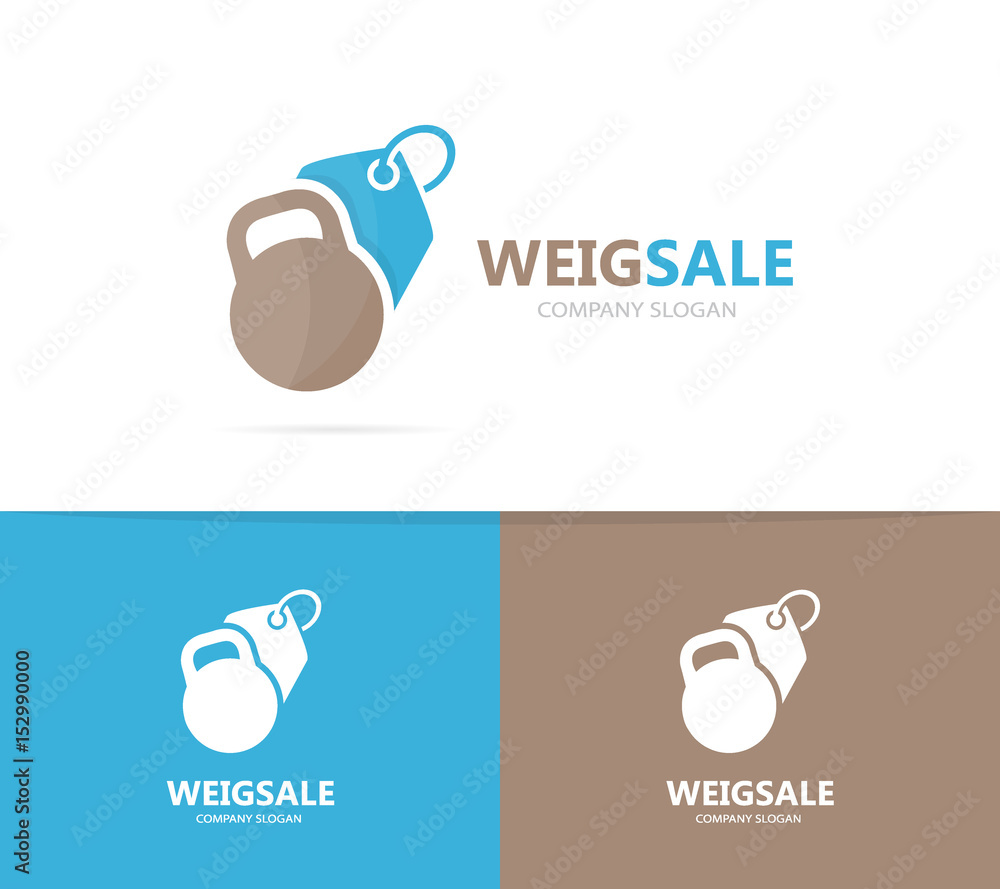 Vector of sport and tag logo combination. Gym and shop symbol or icon ...