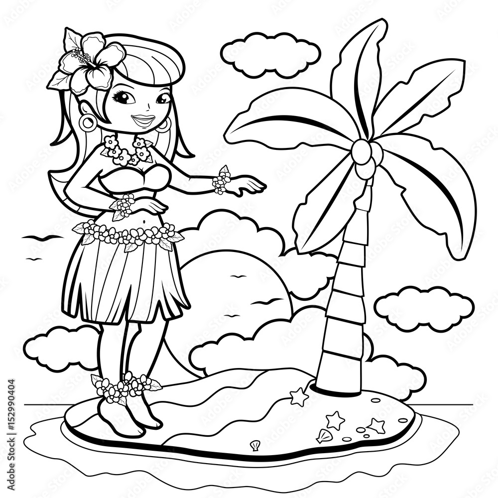 Hula Coloring Pages