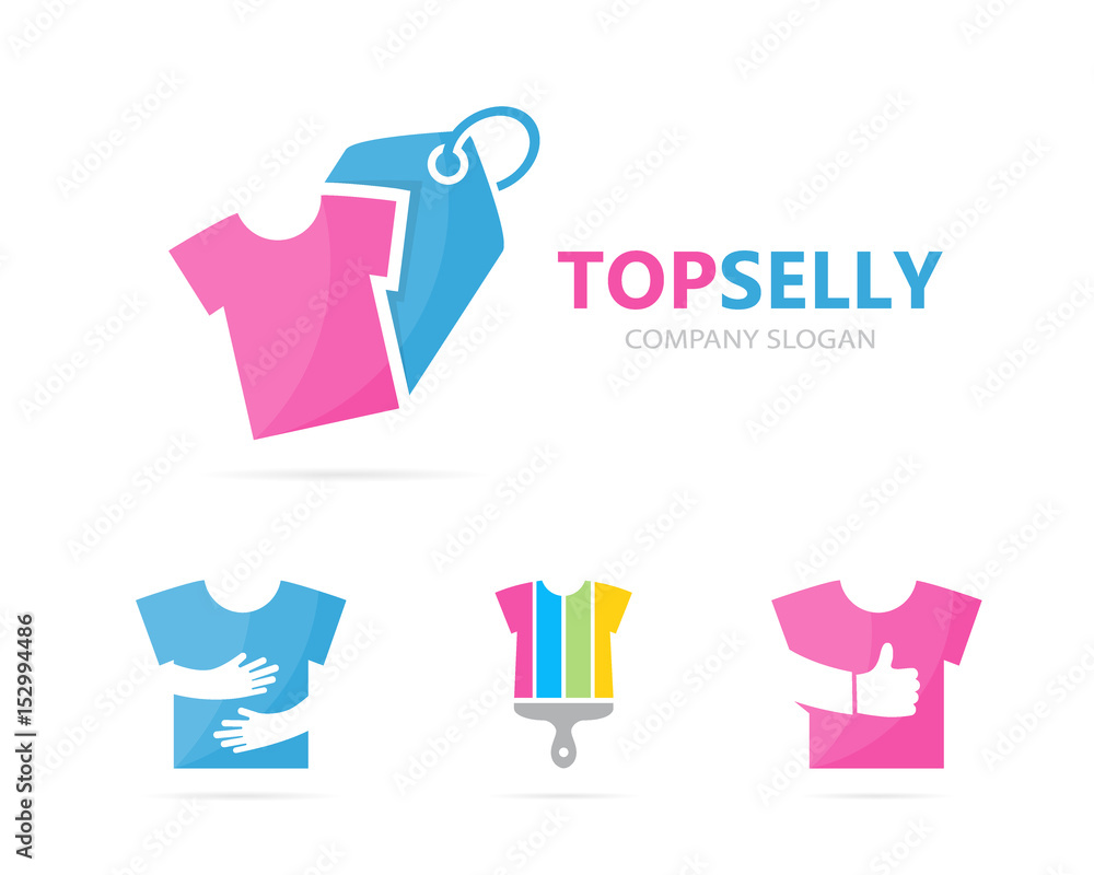 Vector of cloth and tag logo combination. Shirt and shop symbol or icon ...
