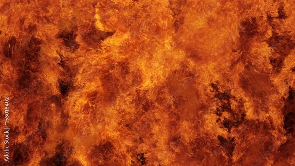 Inferno fire wall in real-time with seamless loop isolated, hell fire ...