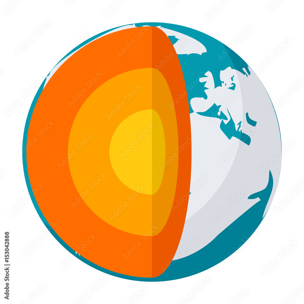 Geophysics concept with section layers earth, vector illustration in ...