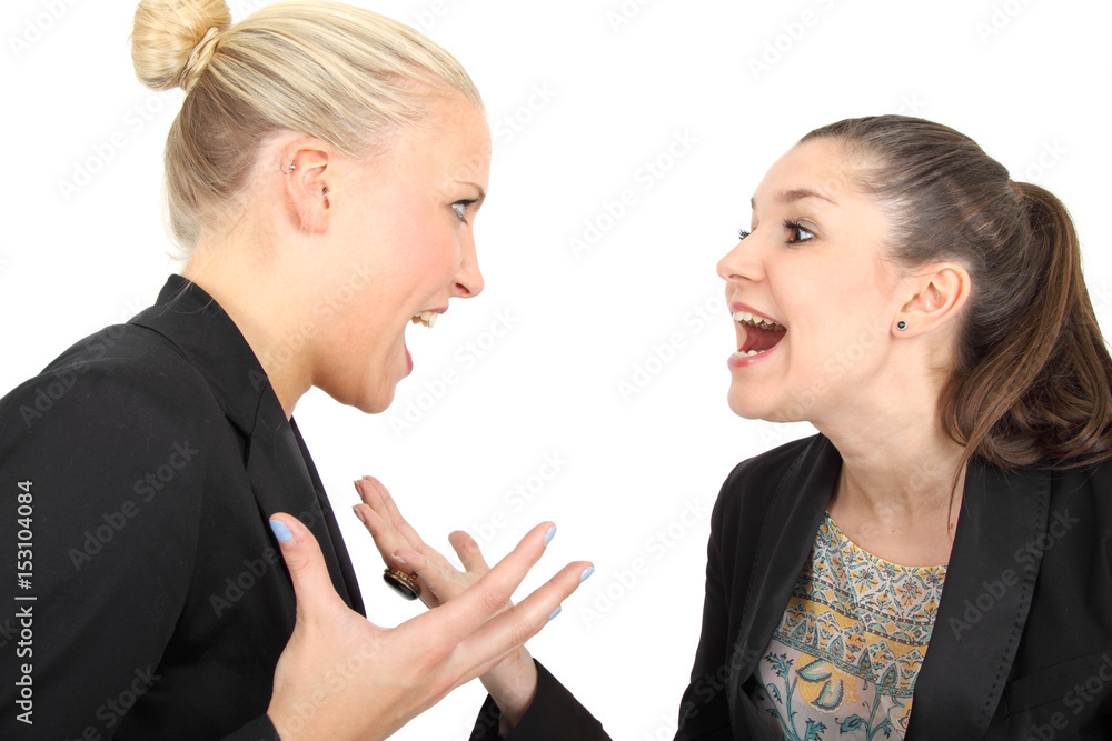 Streit zwischen Frauen am Arbeitsplatz foto de Stock | Adobe Stock