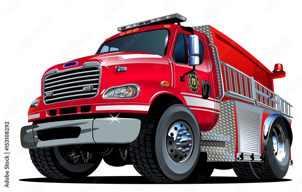 Vector Cartoon Fire Truck. Available EPS-10 vector format separated by ...