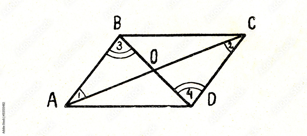 Theorem - diagonals of a parallelogram bisect each other Stock ...