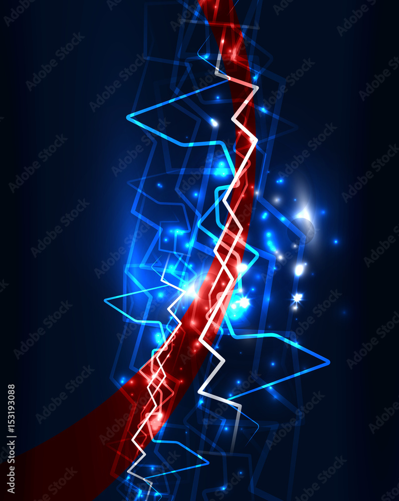 Neon lightning vector background Stock Vector | Adobe Stock