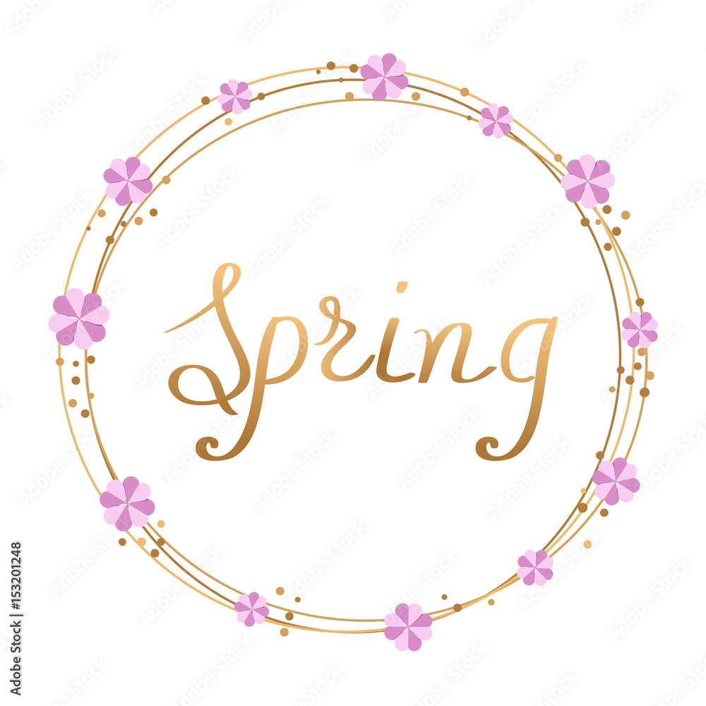 floral wreath.Greeting spring card banner background template with ...