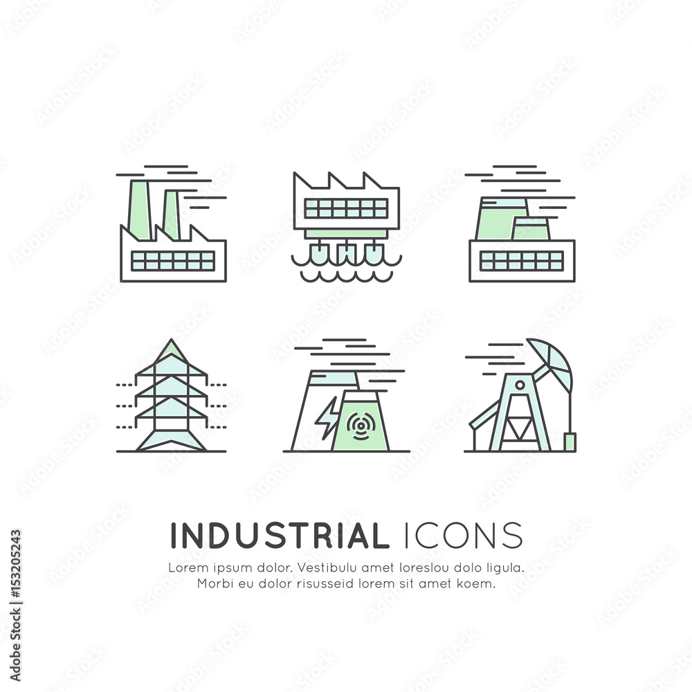 Vector Icon Style Web Design collection Set of environment, renewable ...
