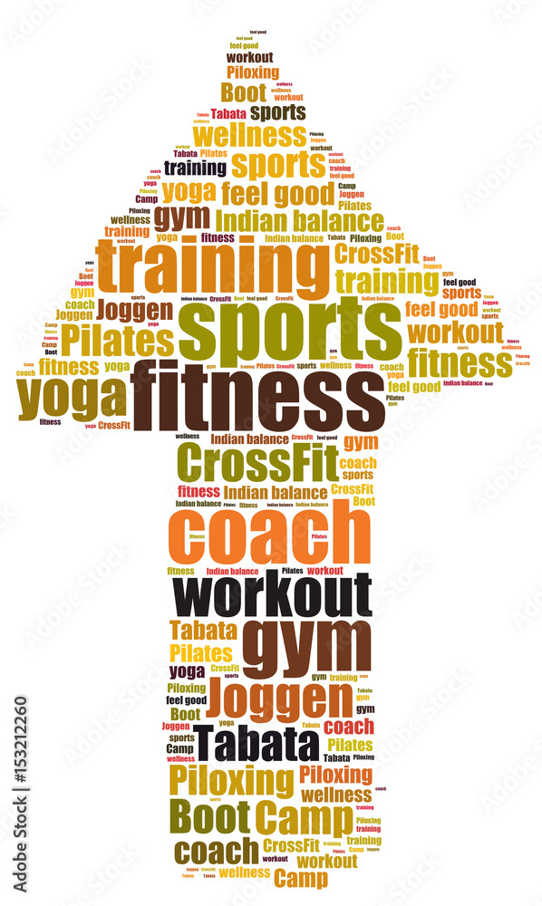 fitness word cloud Stock Illustration | Adobe Stock