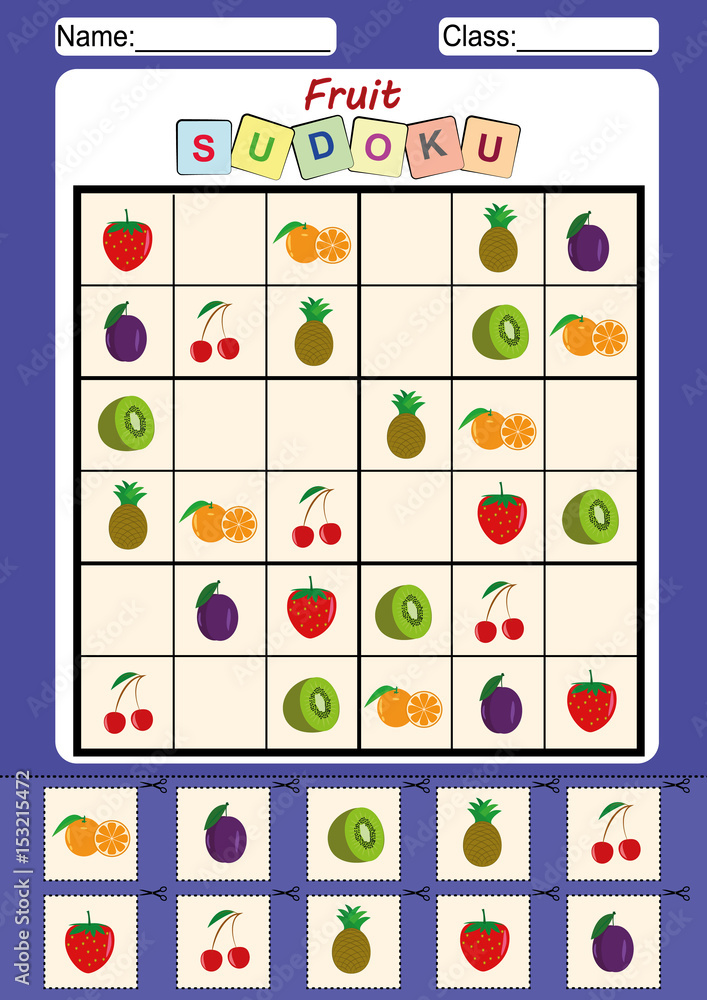 picture sudoku for kids, Cut and paste Stock Illustration | Adobe Stock