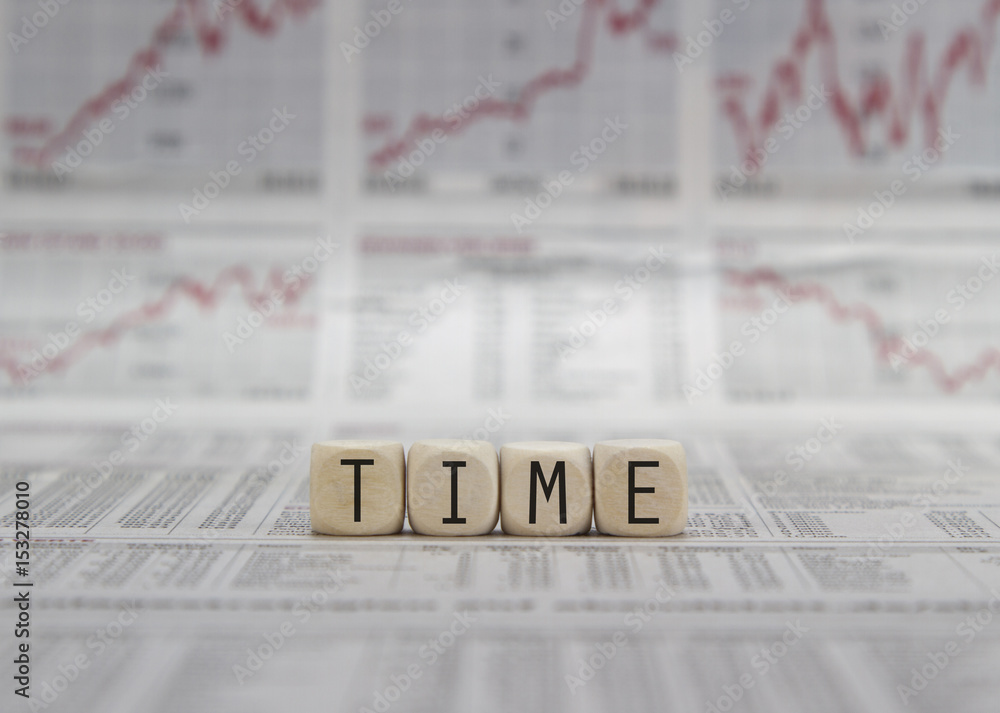 Time word built with letter cubes Stock Photo | Adobe Stock