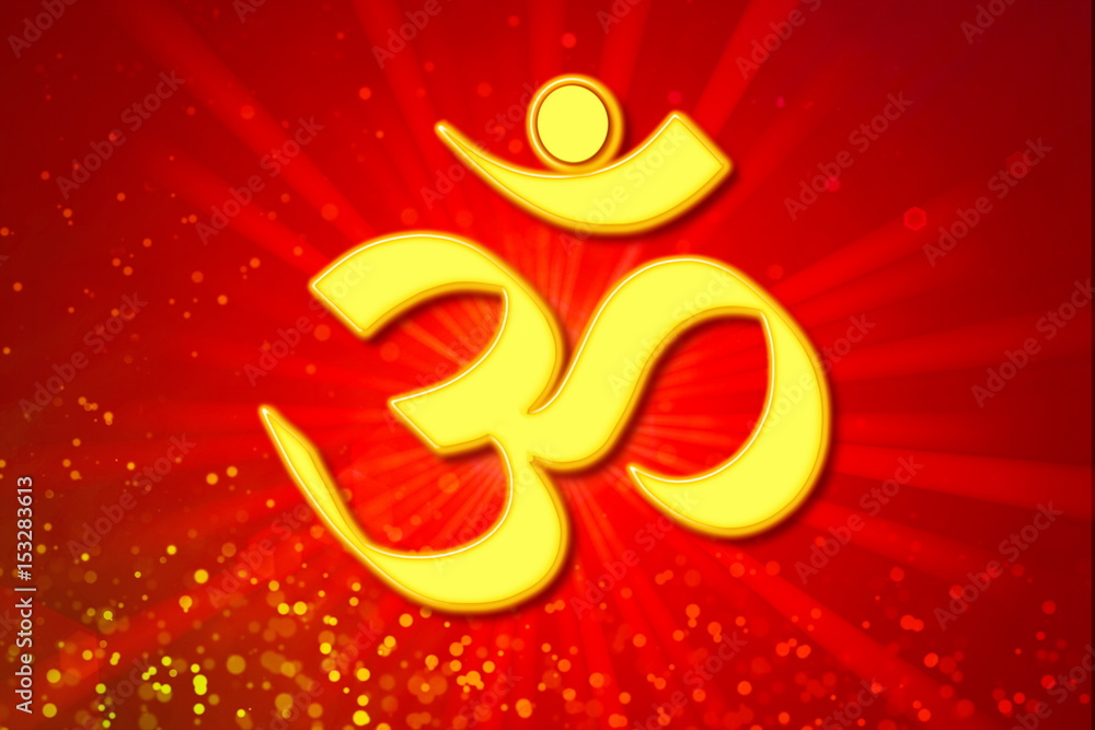 om religious symbols and meditating peace healing related background ...