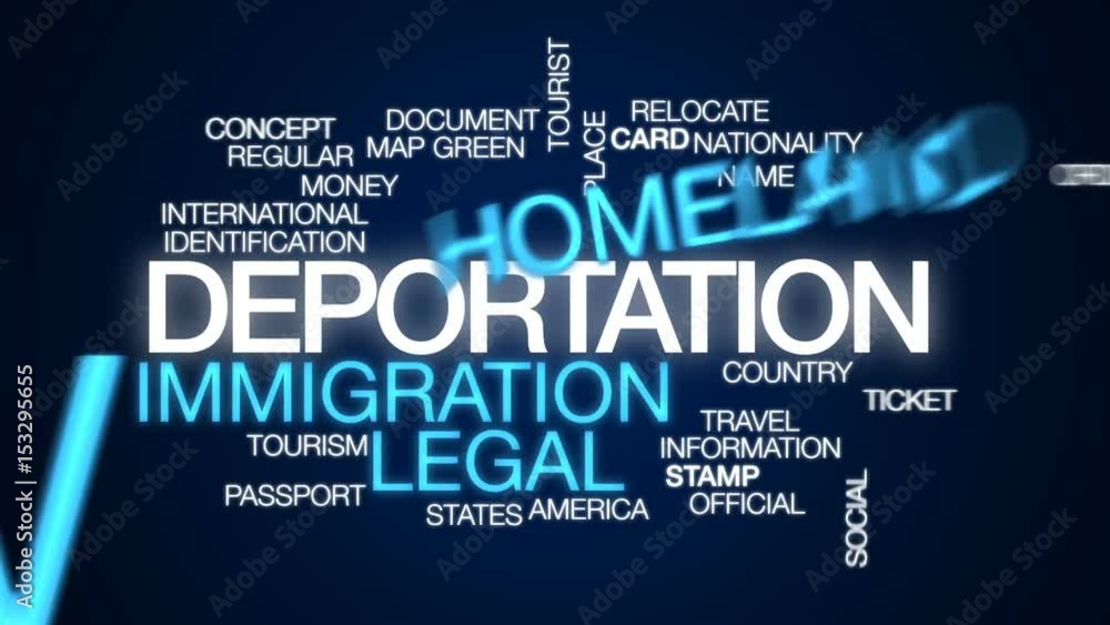 Deportation animated word cloud, text design animation. Stock Video ...