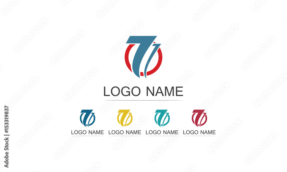 round number 7 logo Stock Vector | Adobe Stock