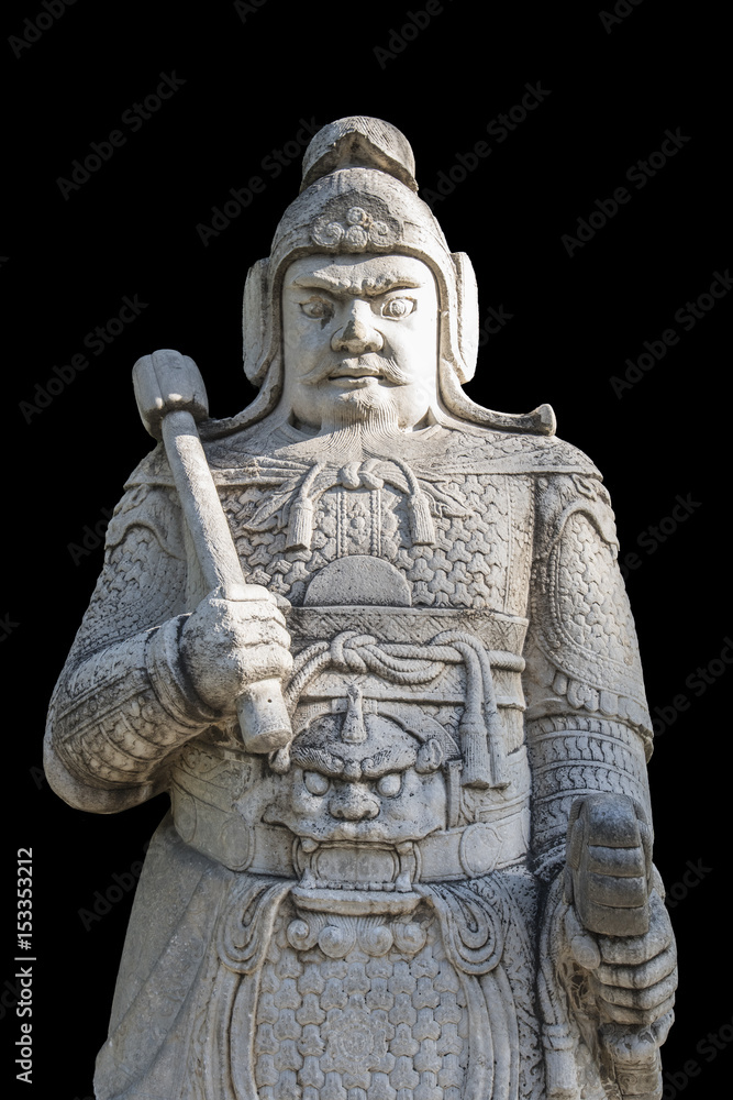 A military officer stone statue in God Way Ming Tombs, Beijing.The Ming ...