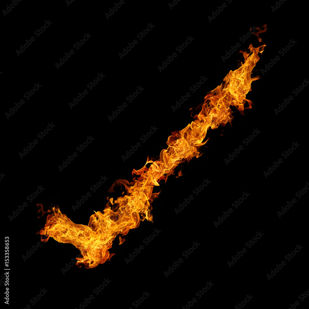 symbol of check mark fire flame on a black background Stock-Foto ...