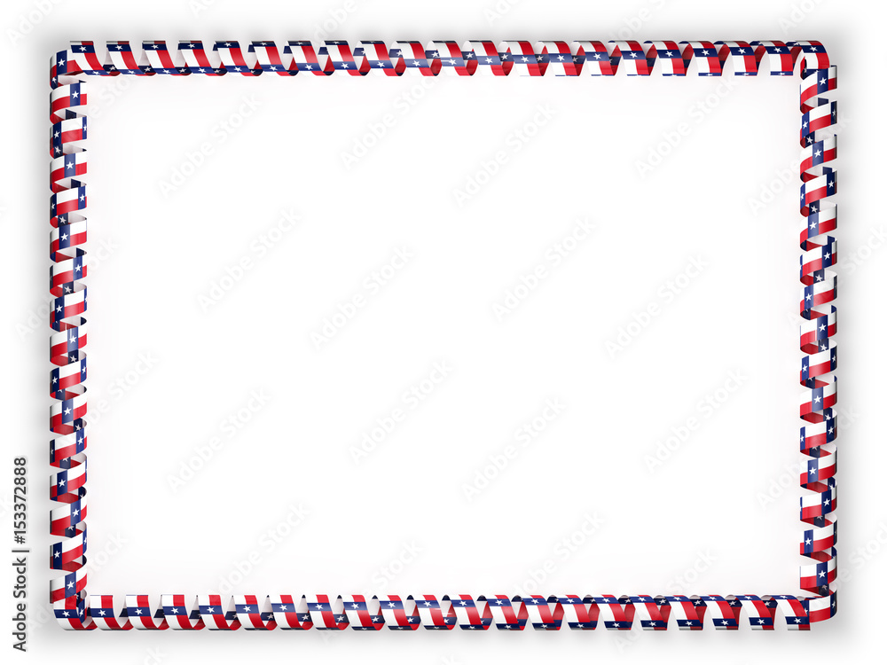 Frame and border of ribbon with the state Texas flag, USA. 3d ...
