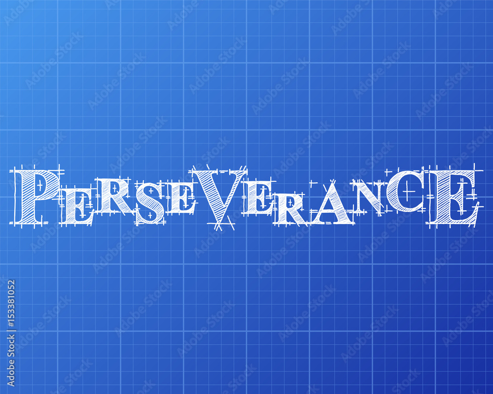 Perseverance Word Blueprint Stock Vector | Adobe Stock