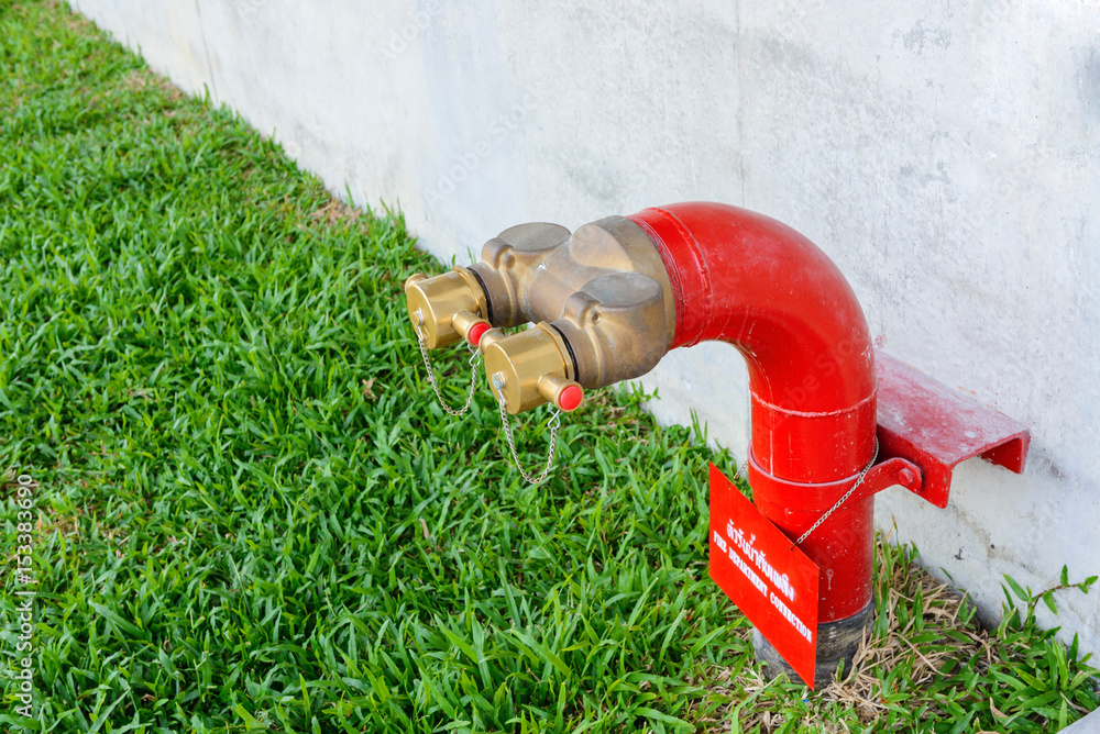 Fire hydrant manifold two outlet water valve. Fire department ...