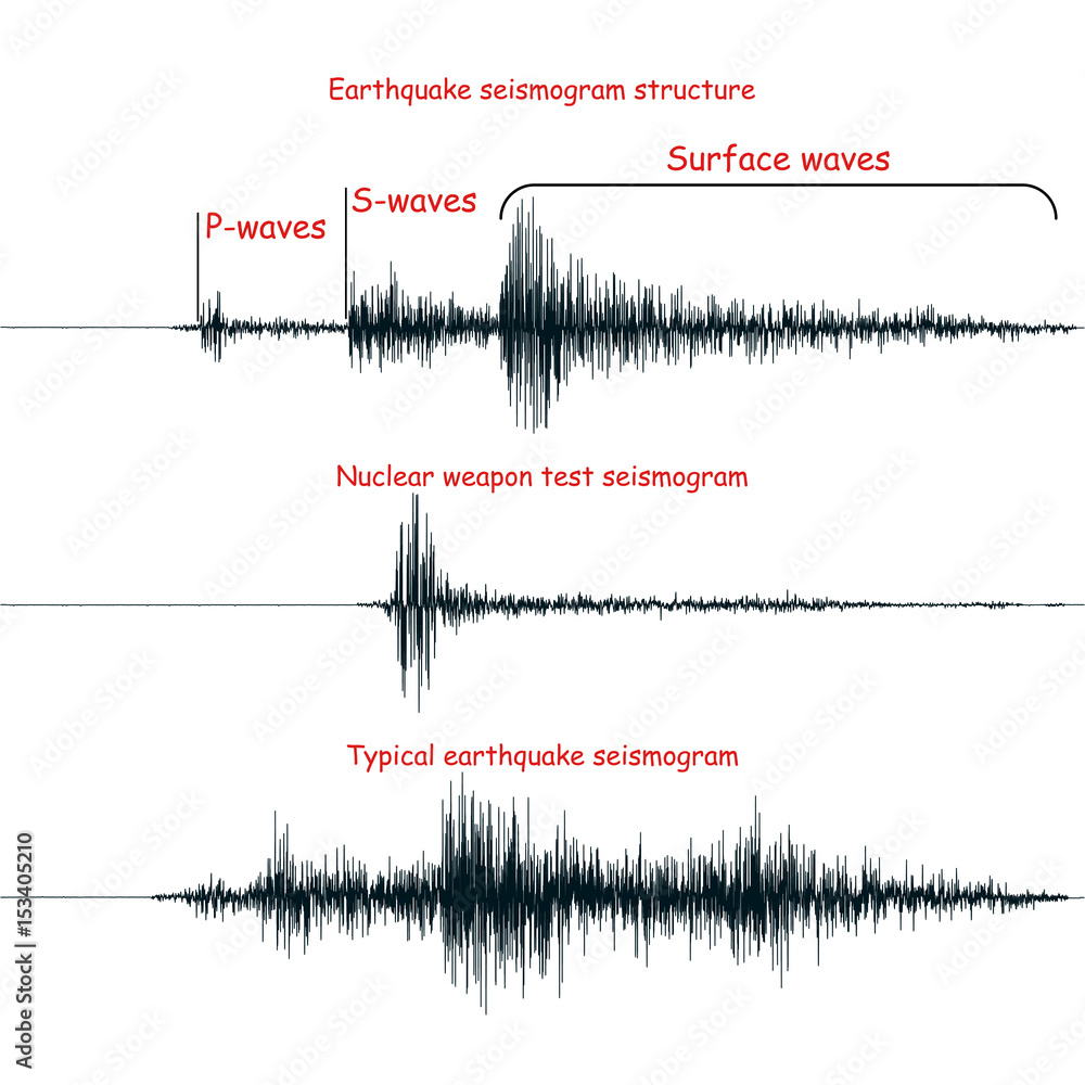 Vettoriale Stock Seismogram isolated on white. Realistic seismogram ...
