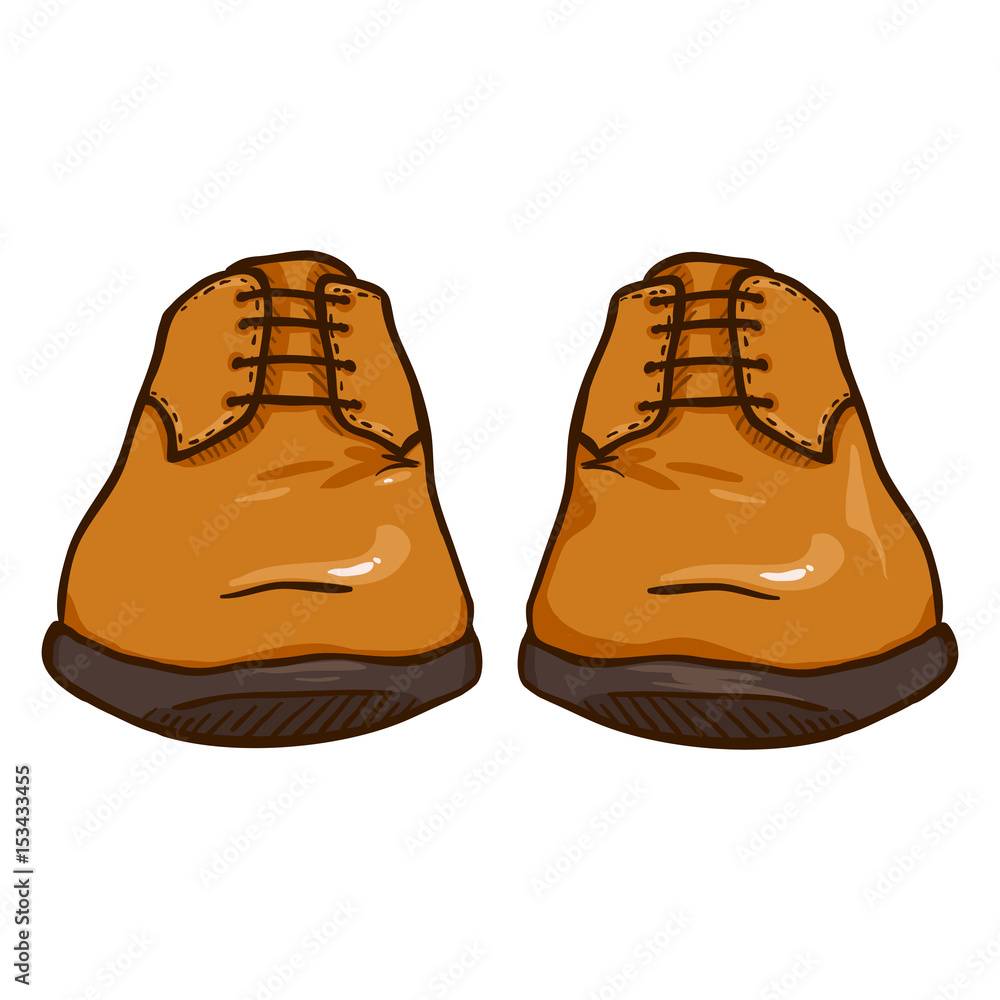 Vector Cartoon Illustration - Pair of Leather Men Shoes Stock Vector ...
