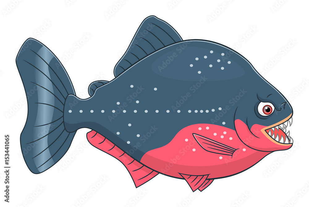 Cartoon piranha Stock Vector | Adobe Stock