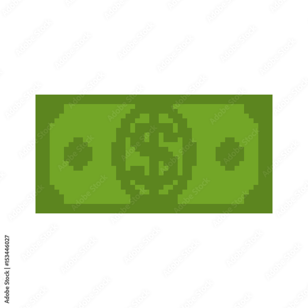 Money pixel art. Cash is pixel. Dollar 8 bits Stock Vector | Adobe Stock