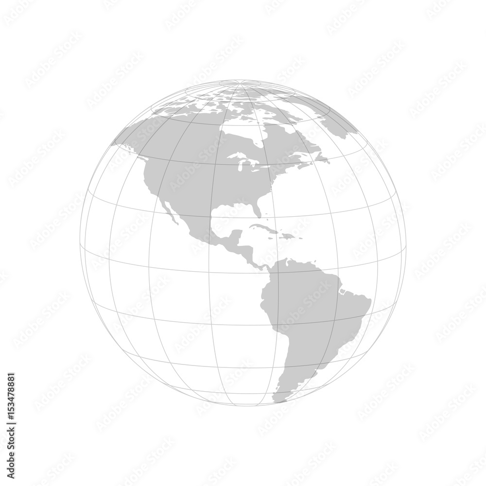 3D Earth globe, Map world on blank background Stock Vector | Adobe Stock