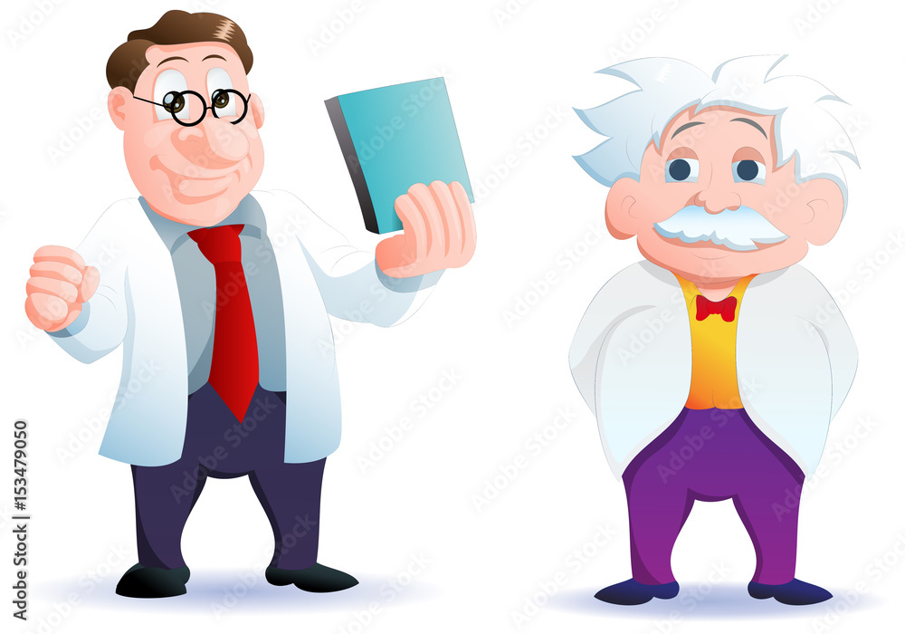 two genius on isolated white background Stock Illustration | Adobe Stock