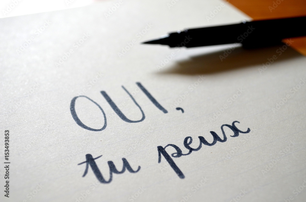 OUI TU PEUX écrit sur un cahier Photos | Adobe Stock