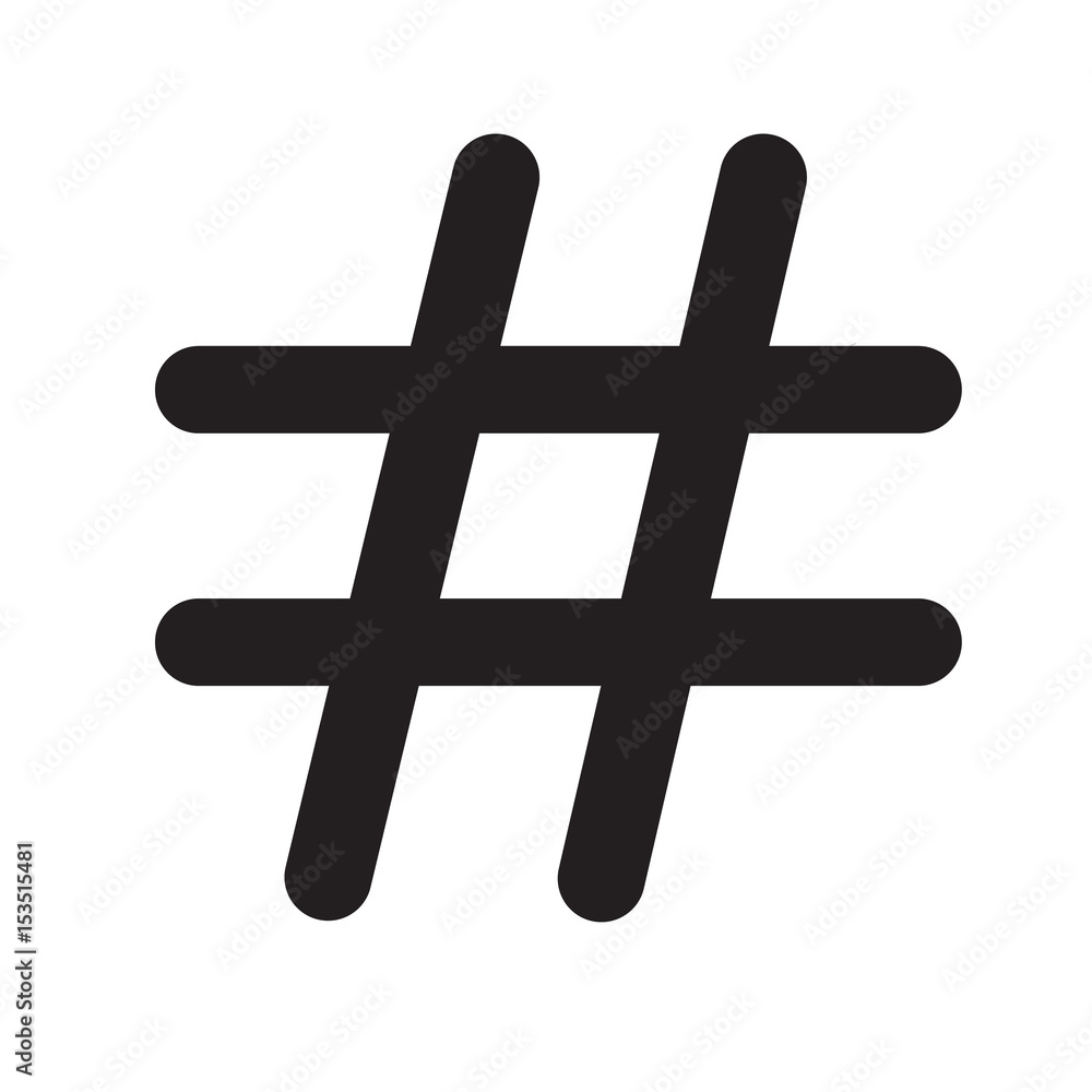 hashtags icon on white background. hashtags icon flat design style ...