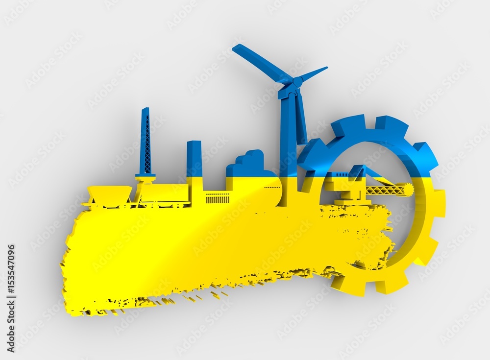 Energy and Power icons set and grunge brush stroke. Energy generation ...