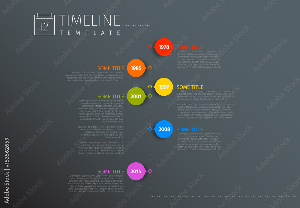 Modelo de Colorful Vertical Dotted Line Timeline Inforgraphic do Stock ...