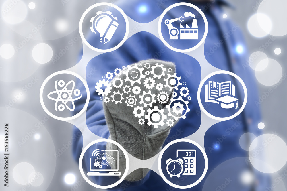 Artificial Intelligence Manufacturing Concept. Smart Industry 4.0 ...