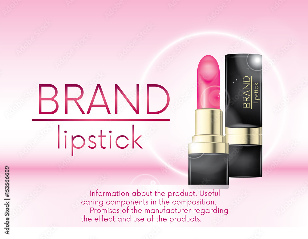 Beautiful lipstick. Vector illustration for a postcard, poster, banner ...