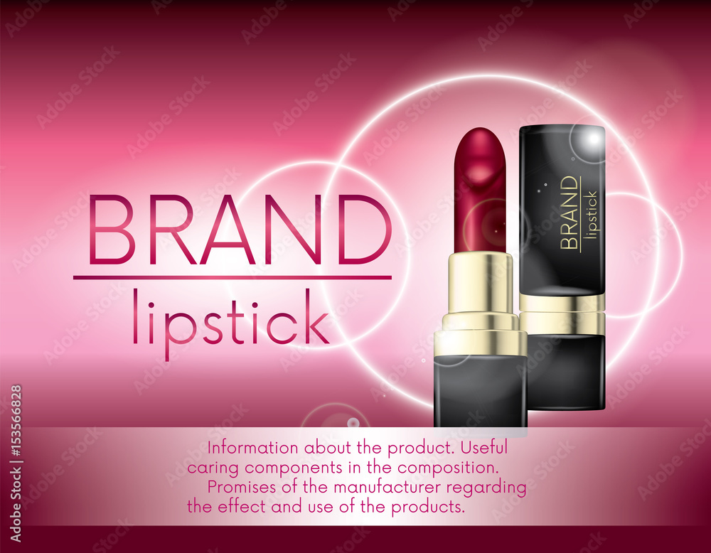 Beautiful lipstick. Vector illustration for a postcard, poster, banner ...
