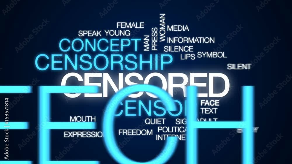 Censored animated word cloud, text design animation. Stock Video ...