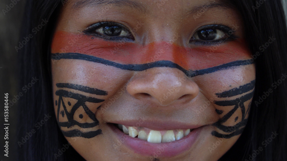 Native Brazilian Girl in a Tupi Guarani Tribe, Brazil Photos | Adobe Stock