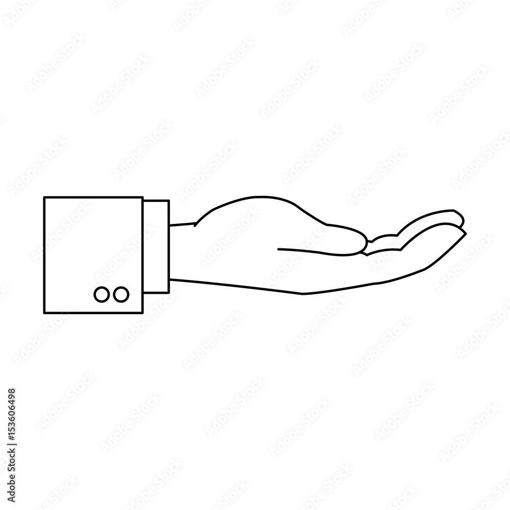 hand business man hold concept outline vector illustration Stock Vector ...